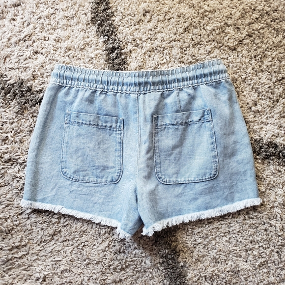 LOFT | Shorts | Nwt Loft Frayed Cotton Linen Drawstring Shorts | Poshmark